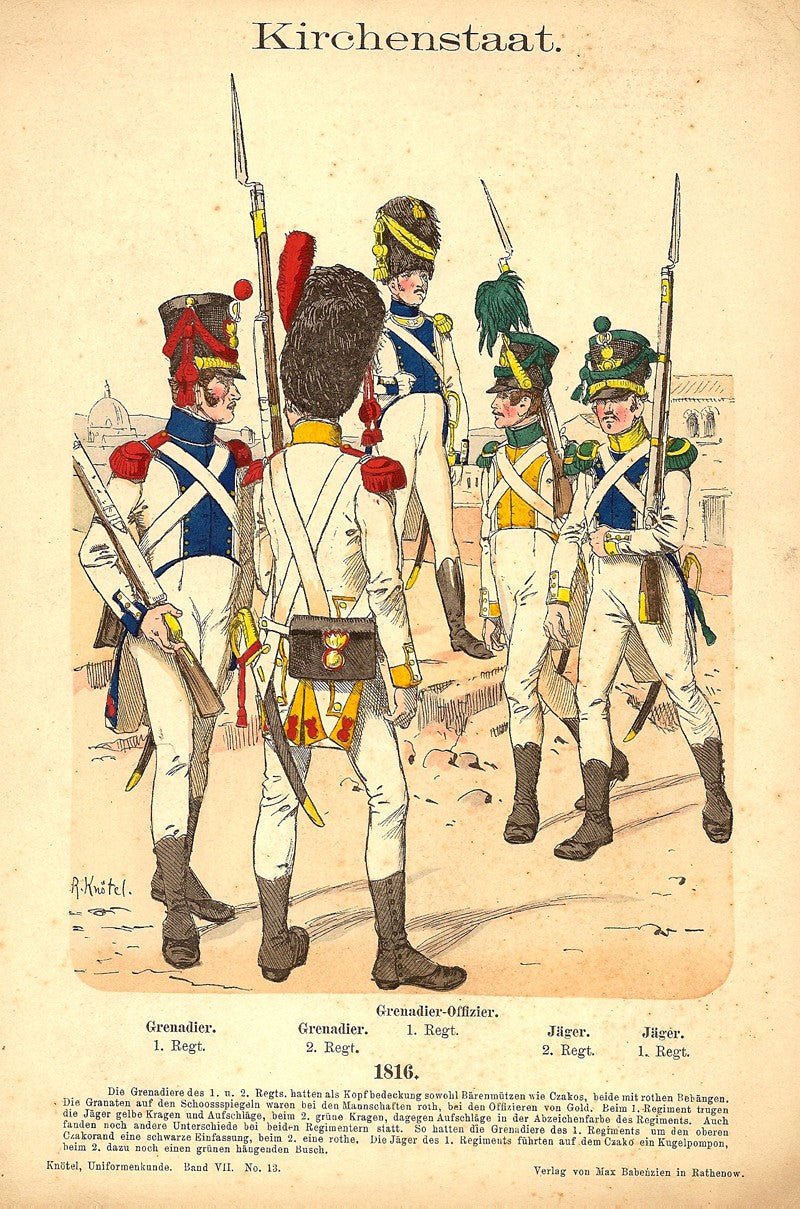 Papal States grenadiers and jagers – Maps and Antique Prints