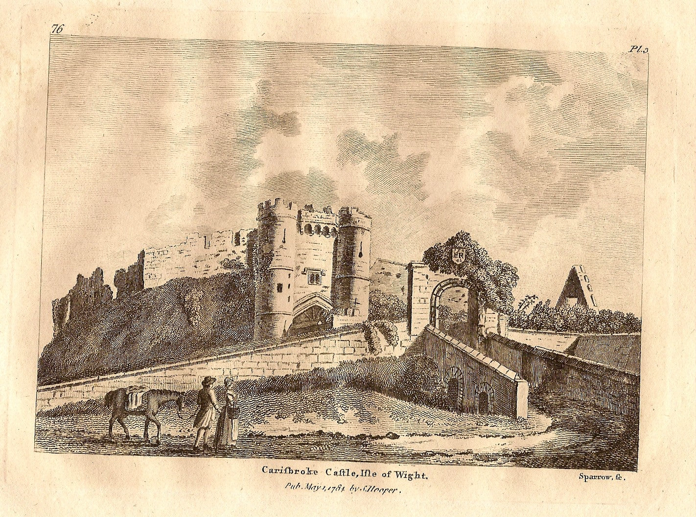 Carisbrooke Castle Isle of Wight antique print 1784 – Maps and Antique ...