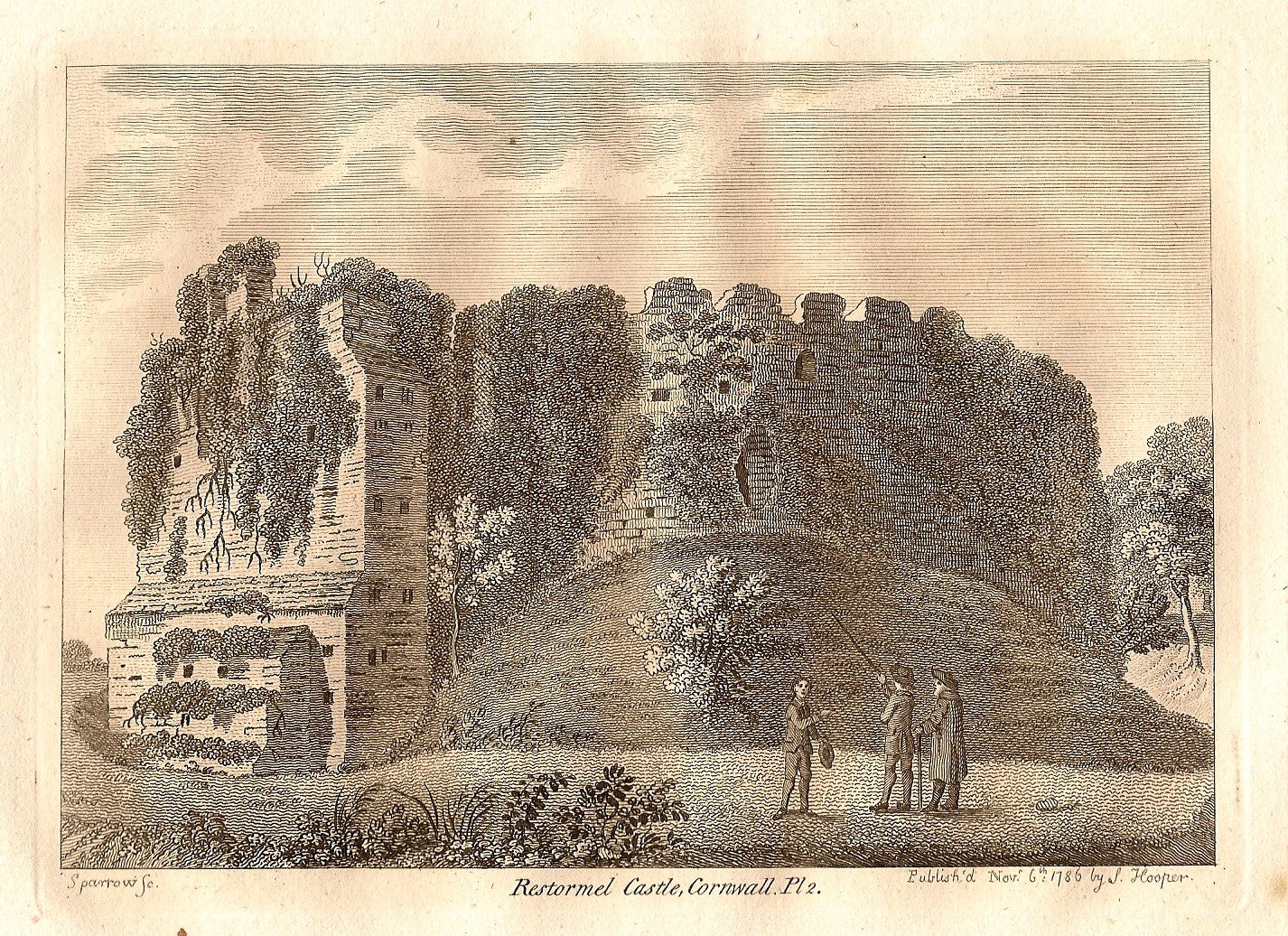 Restormel Castle Cornwall antique print 1786 – Maps and Antique Prints