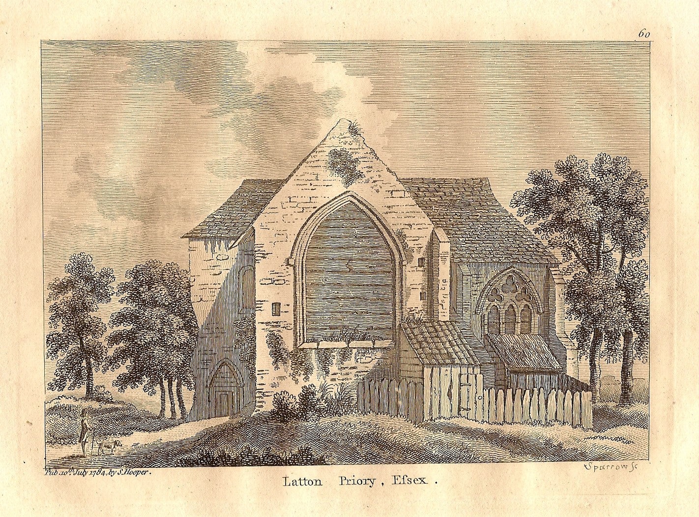 Latton Priory Augustinian Monastery Essex antique print 1784 – Maps and ...