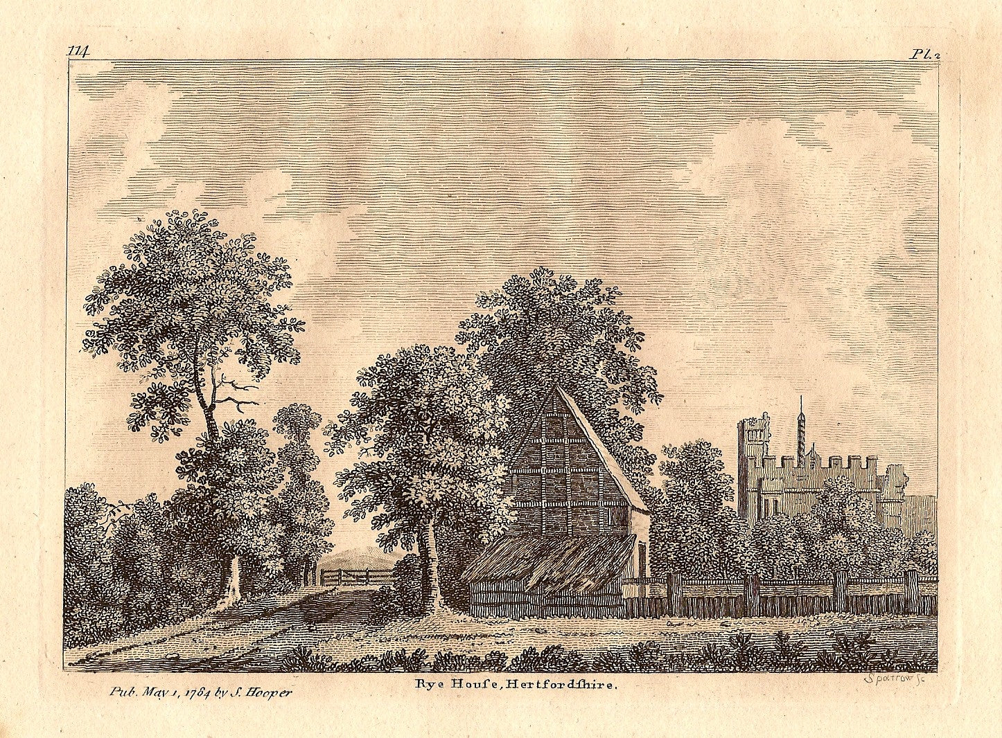 Rye House Hoddesdon Hertfordshire antique print 1784 – Maps and Antique ...