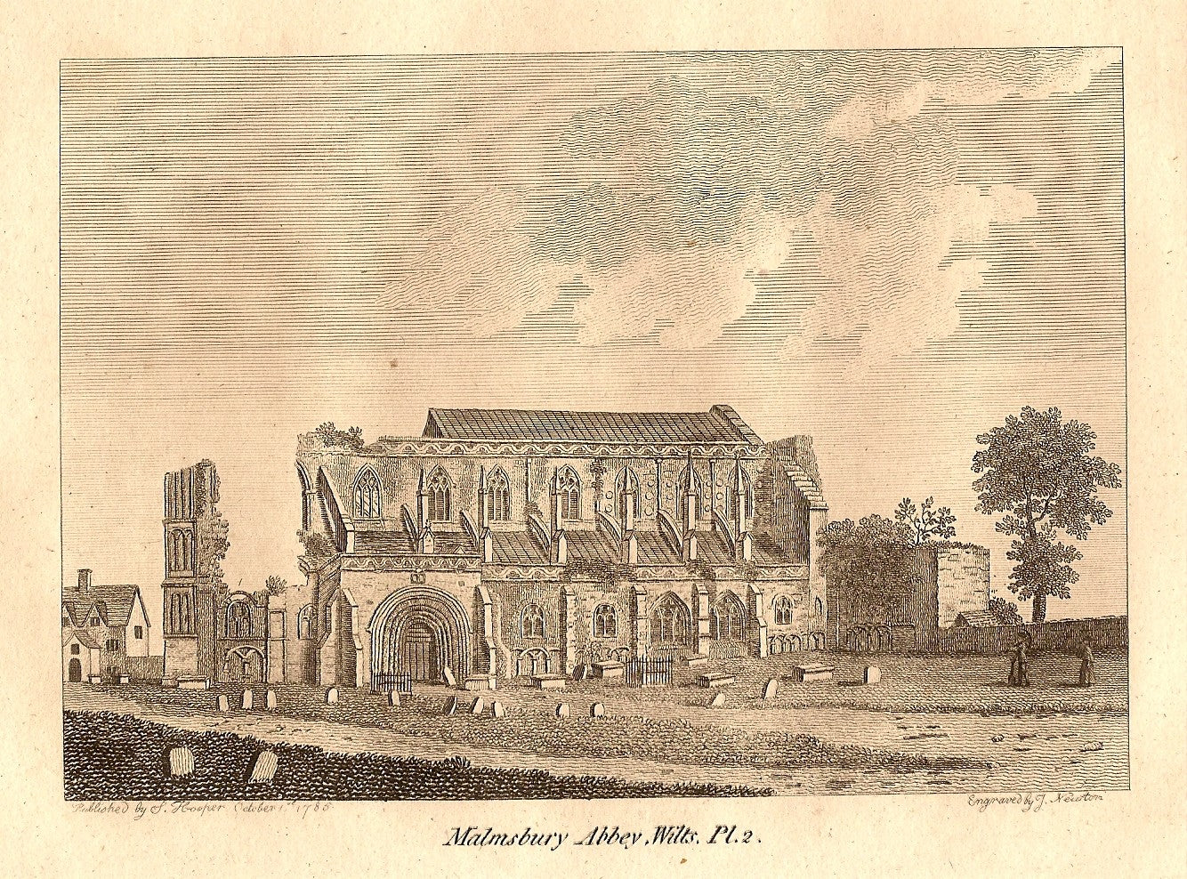 Malmesbury Abbey Wiltshire – Maps and Antique Prints