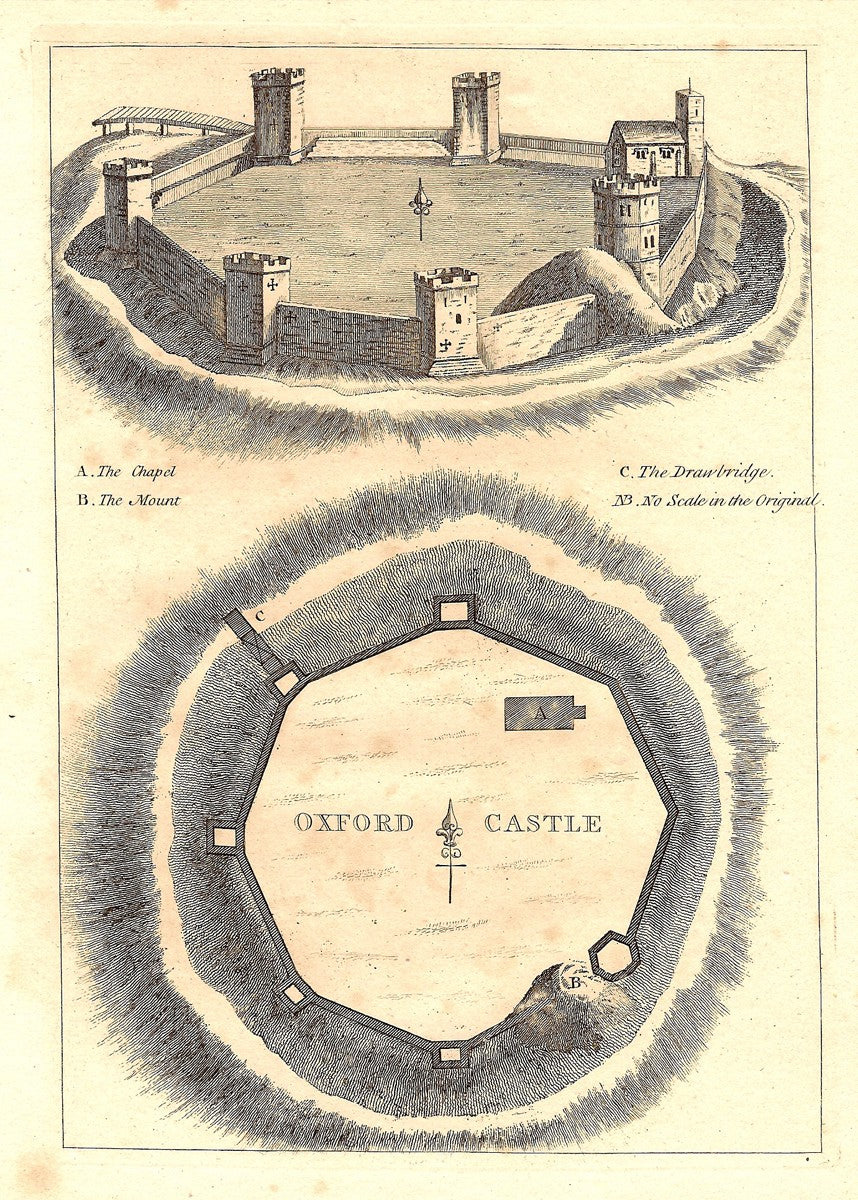 Oxford Castle Oxfordshire – Maps and Antique Prints