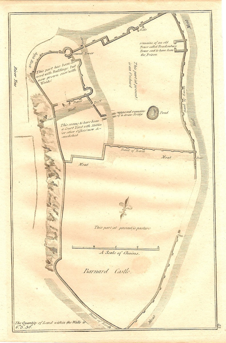 Barnard Castle County Durham antique print published 1784 – Maps and ...