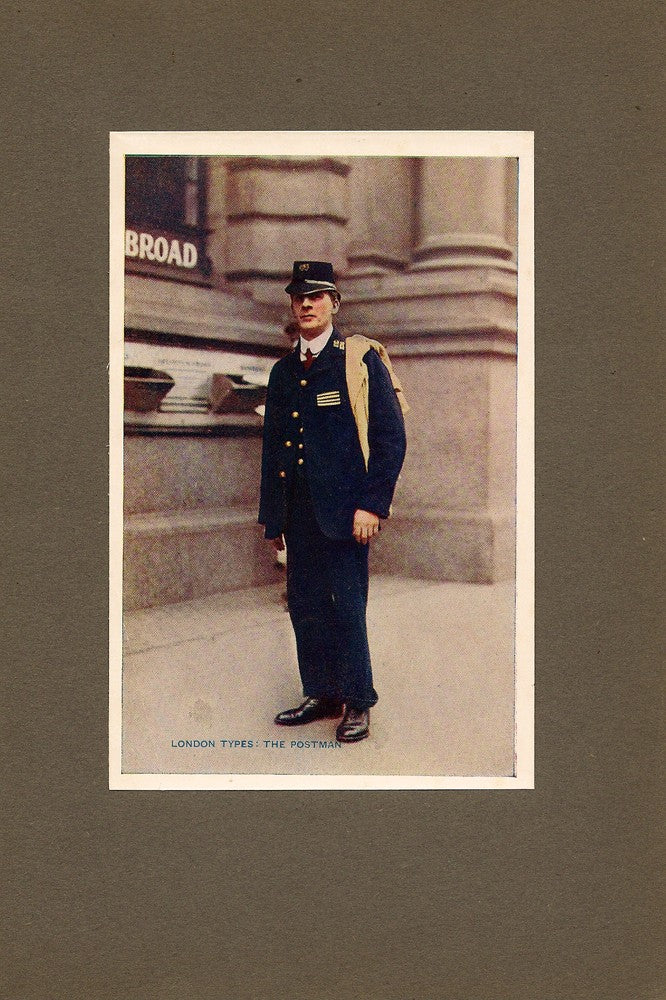 Postman in uniform antique print 1914 – Maps and Antique Prints