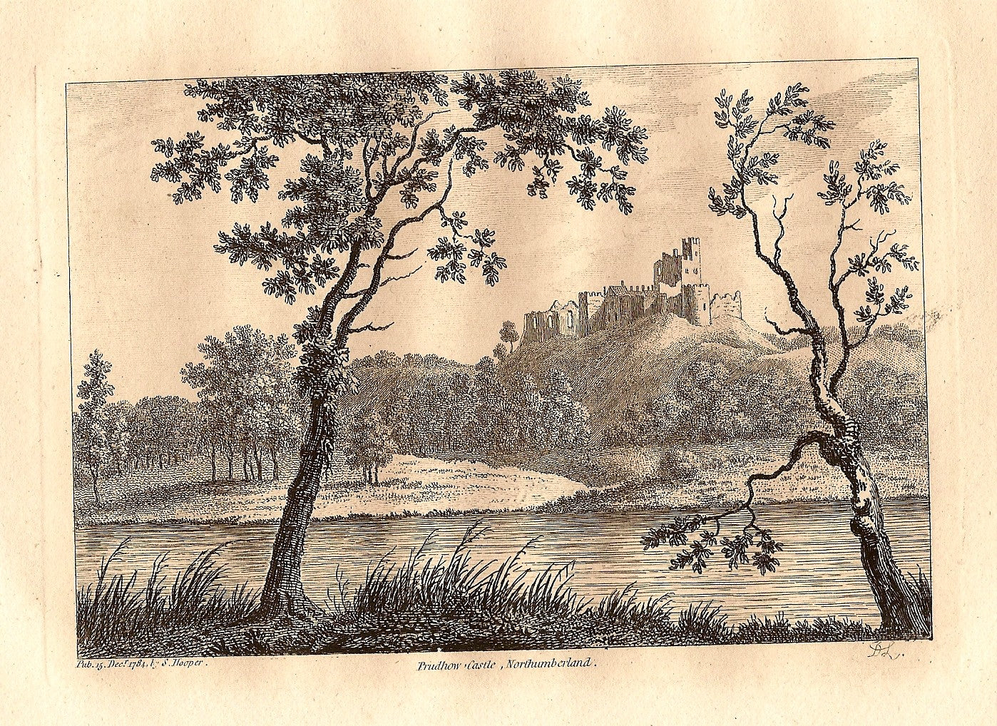 Prudhoe Castle Northumberland antique print – Maps and Antique Prints