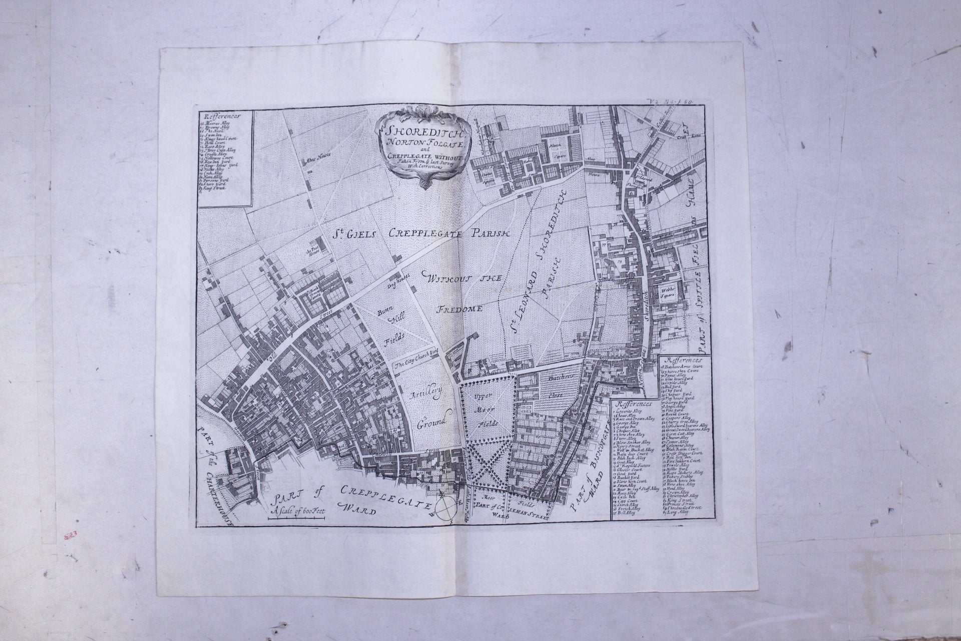 Shoreditch Norton Folgate antique map 1720 – Maps and Antique Prints